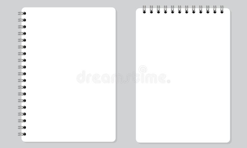 Blank Realistic Spiral Notepad Notebook Isolated on White Vector Stock ...