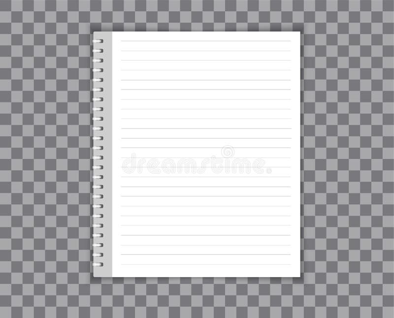 Blank of Realistic Notebooks Lined and Dots Paper Page Isolated on ...