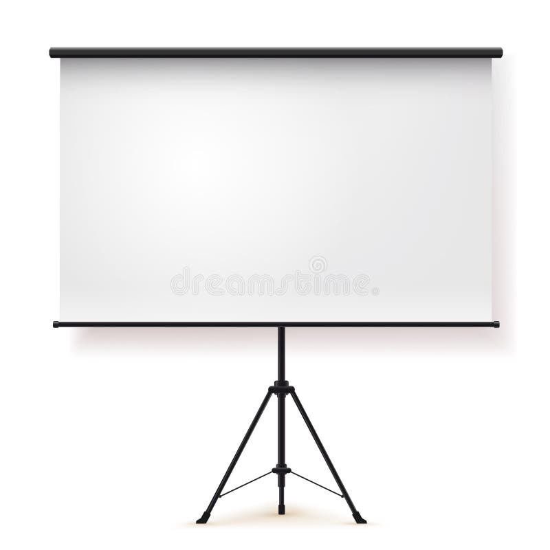 Blank Realistic Tripod Portable Projection Screen. Vector Illustration ...