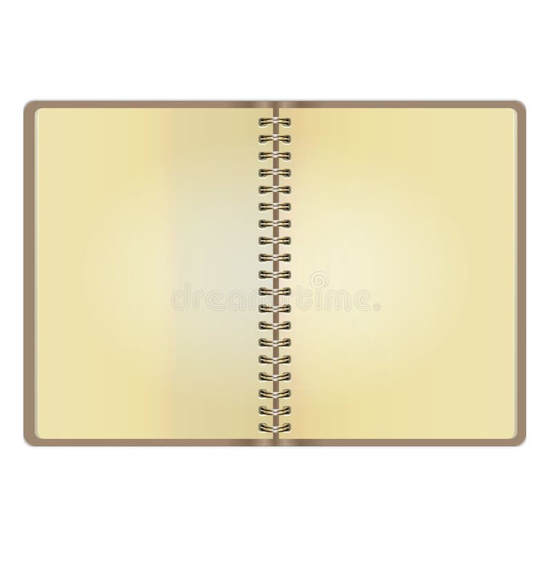 Blank Realistic Vintage Open Notebook Stock Vector - Illustration of ...