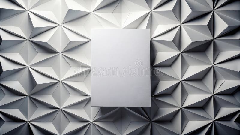 Blank Rectangle on Abstract Geometric Background of Folded Paper ...