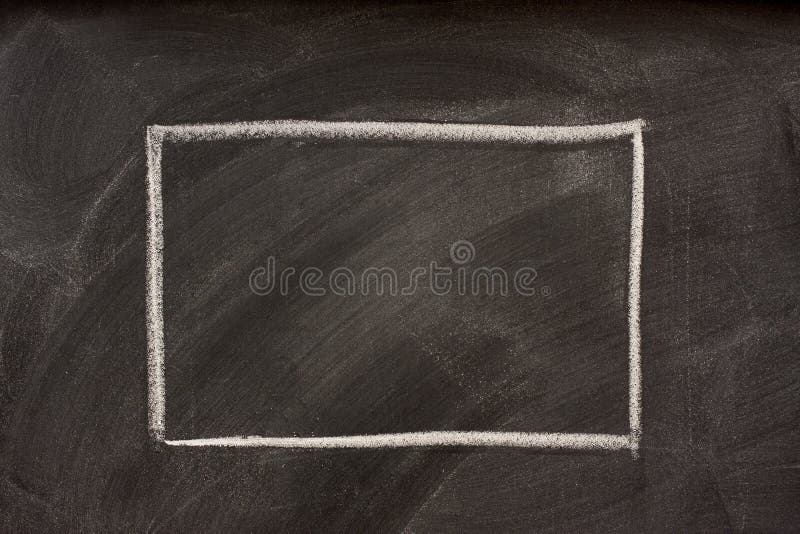 Blank Rectangle on a Blackboard Stock Photo - Image of black, smudge ...