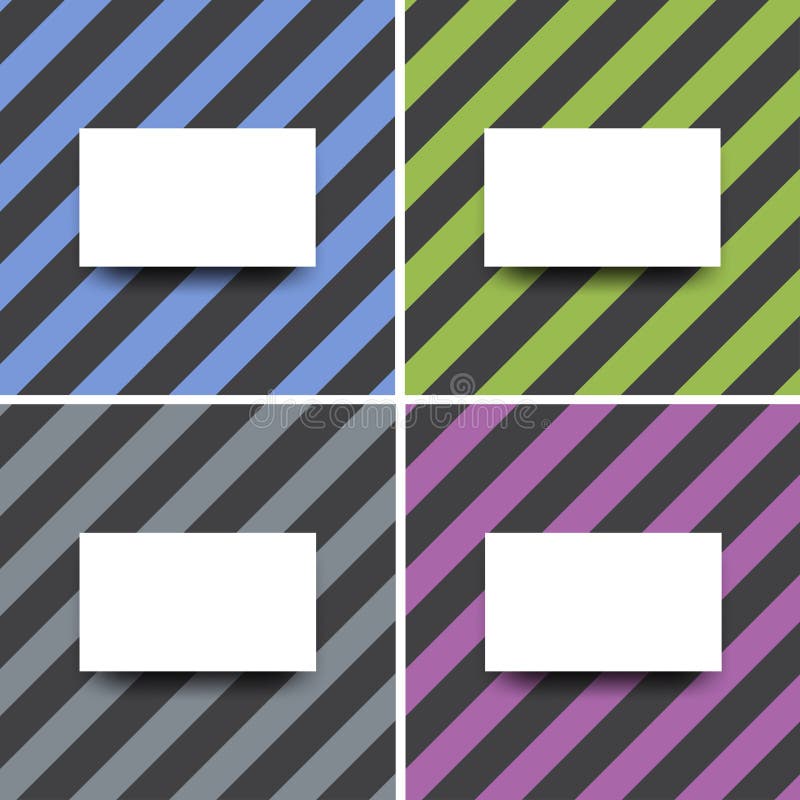 Blank Rectangle Card Template Minimal Design, Stripe Background Stock ...