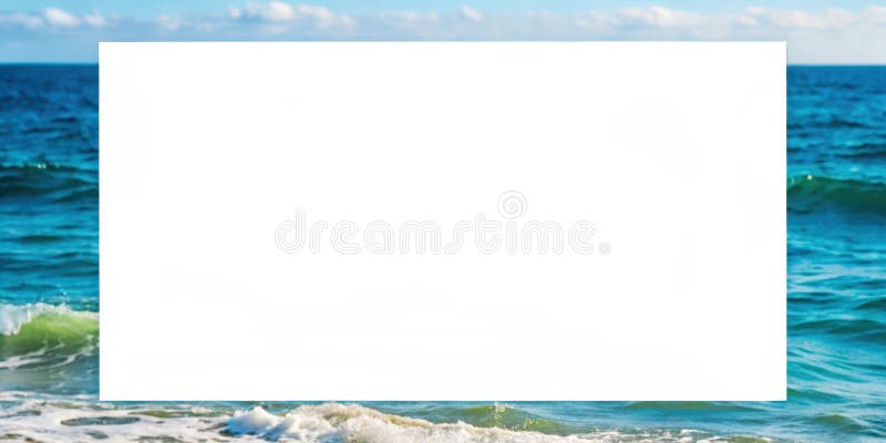 Blank Rectangle on Ocean Backdrop Perfect for Summer Design Projects ...