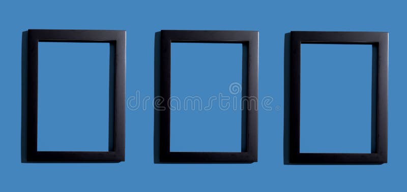 Blank Rectangle Picture Frames Stock Image - Image of three, dark ...