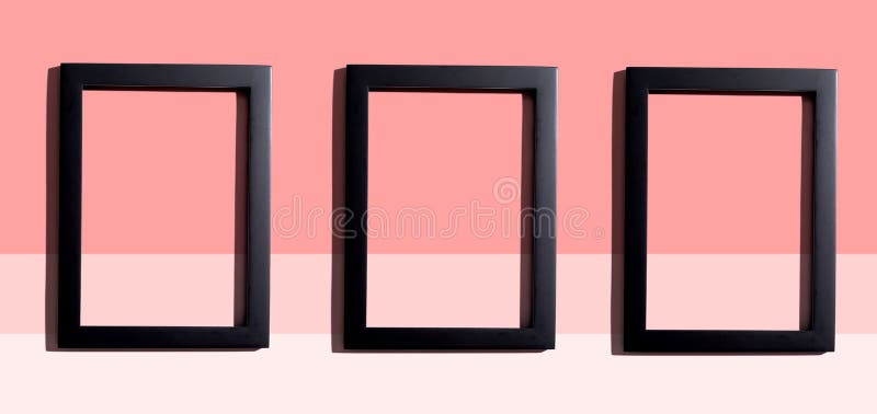 Blank Rectangle Picture Frames Stock Photo - Image of three, mock ...