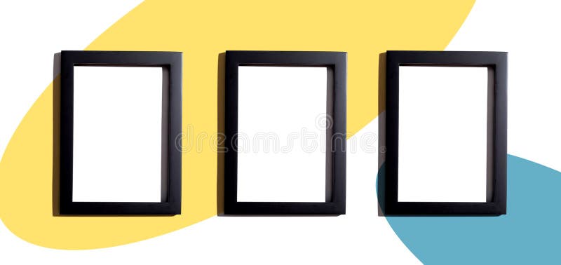 Blank Rectangle Picture Frames Stock Photo - Image of wall, modern ...