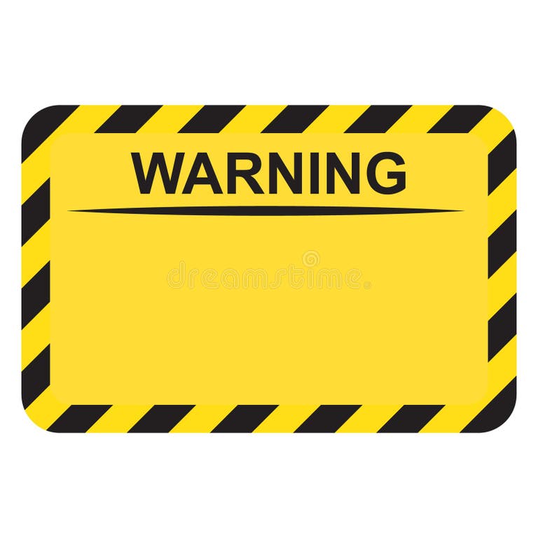 Blank Rectangle Warning Sign Stock Illustration - Illustration of ...