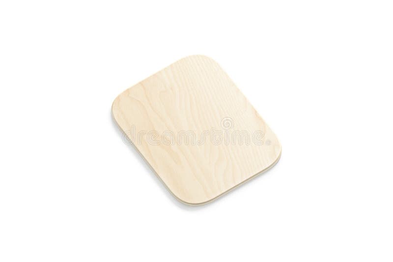 Blank Rectangle Wood Plate Mockup, Side View Stock Illustration ...