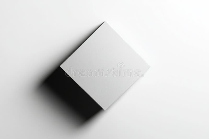 Blank Rectangular Box Casting a Soft Shadow on a Clean White Surface in ...
