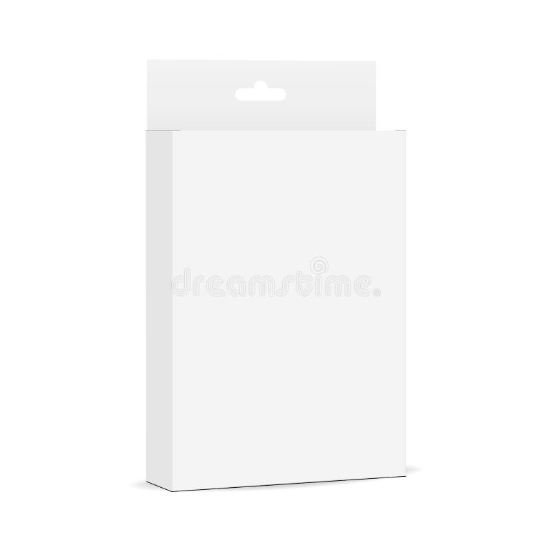 Blank Rectangular Box Mock Up with Hanger - Half Side View Stock Vector ...