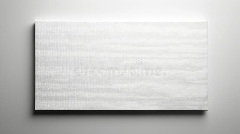 Blank Rectangular Canvas on White Wall in Minimalist Setting with Soft ...