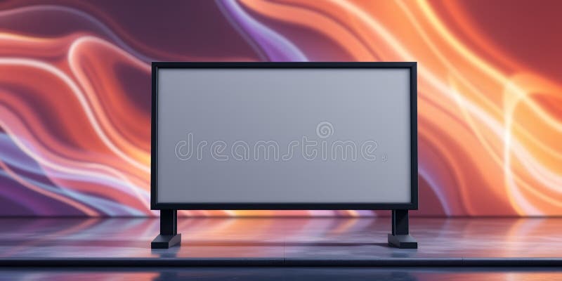 Blank Rectangular Display Screen with a Black Frame Stands Against an ...