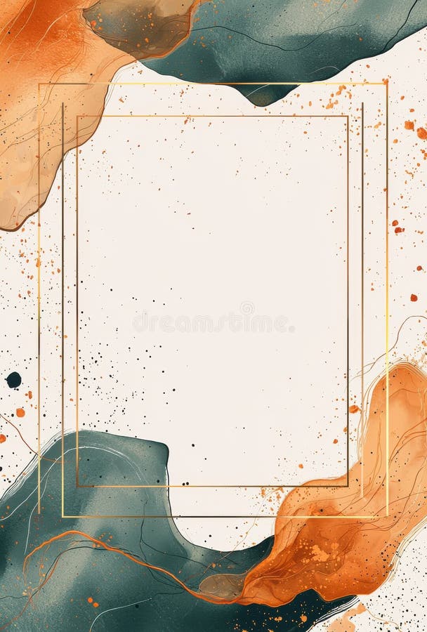 Blank Rectangular Frame on an Abstract Background with Splashes of ...