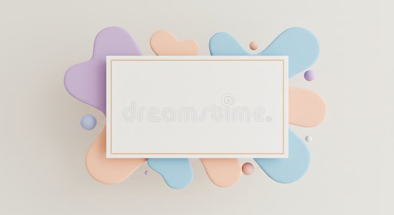 Blank Rectangular Frame on Colorful Abstract Background with Pastel ...
