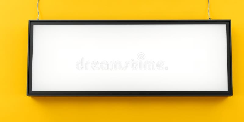 A Blank Rectangular Frame Hanging on a Yellow Wall Creating a ...