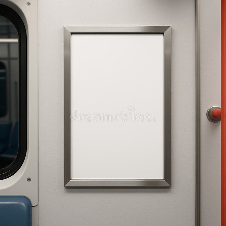 Blank Rectangular Frame on a Modern Interior Wall Stock Illustration ...