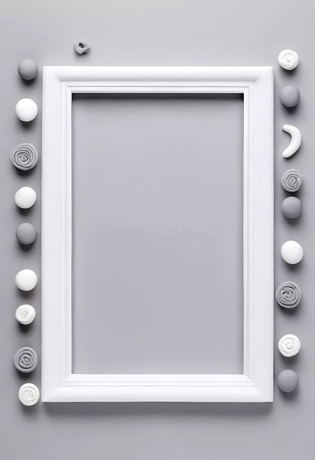 A Blank Rectangular Frame Rests on a Soft Gray Background, Surrounded ...