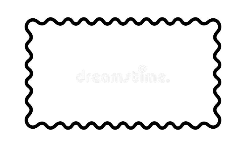 Blank Rectangular Frame with Scalloped Edges. Rectangle Shape with ...