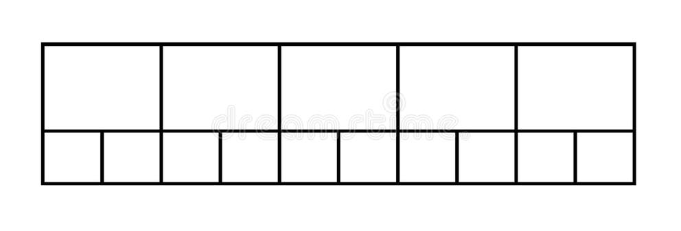 Blank Rectangular Grid with Two Rows and Unequal Columns for ...