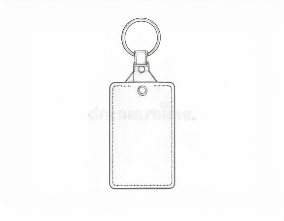 Blank Rectangular Keychain Mockup Stock Illustration - Illustration of ...