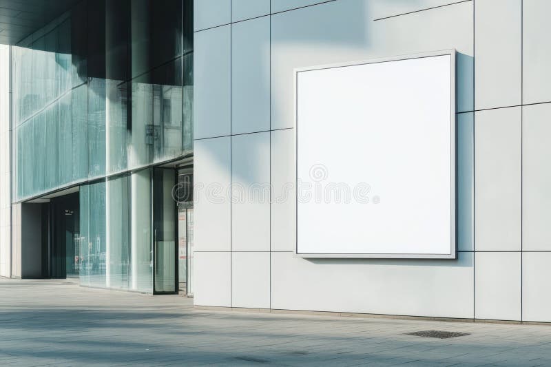 Blank Rectangular Sign Mockup on Modern Storefront Stock Photo - Image ...