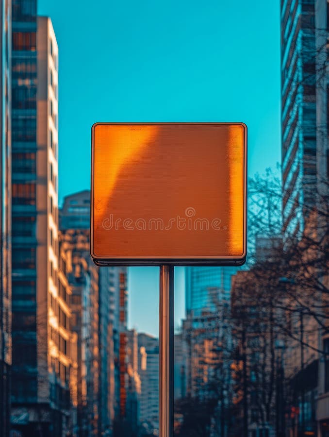 Blank Rectangular Signboard in an Urban Cityscape Stock Image - Image ...