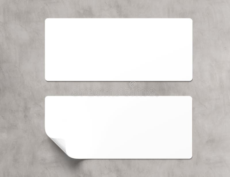 Blank Rectangular Sticker Mockup Isolated. Large Label Template. 3D ...