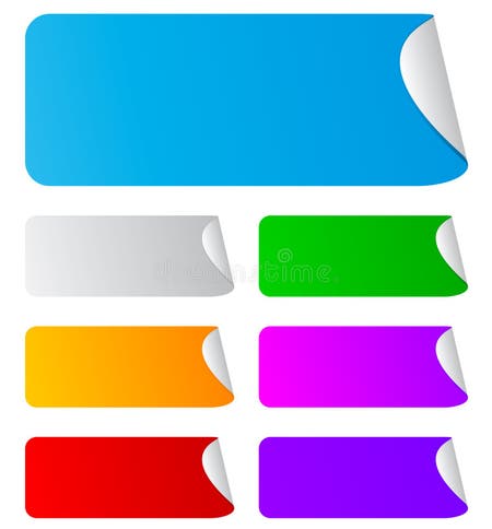 Blank rectangular stickers stock vector. Illustration of adhesive ...