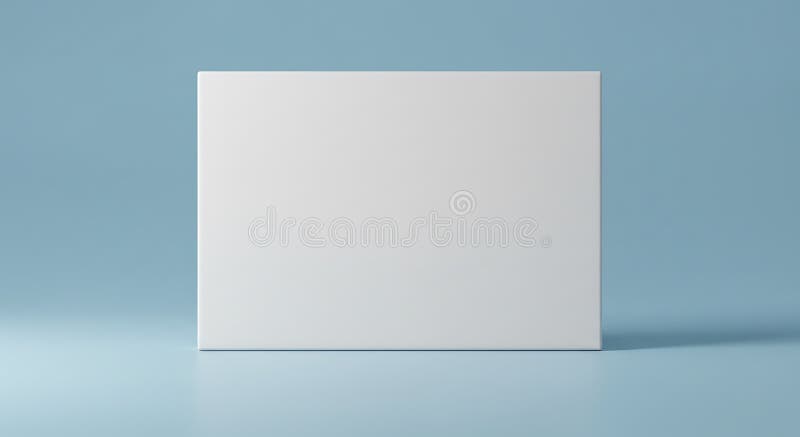 A Blank, Rectangular, White Canvas or Board Stands Against a Light Blue ...
