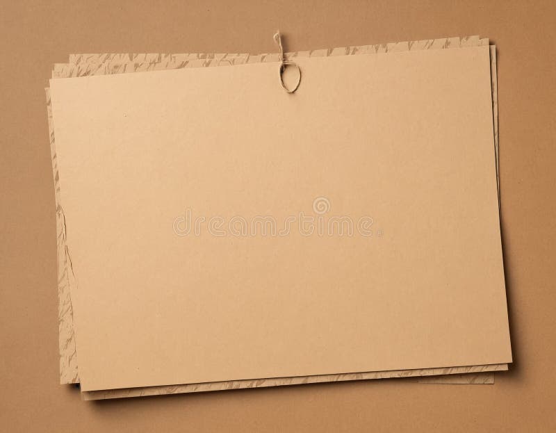 Blank Recycled Paper Sheets on Brown Surface with Texture and String ...