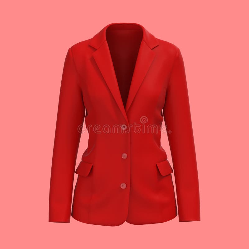 Blank Blazer Mockup. Front View. 3d Rendering, 3d Illustration Stock ...