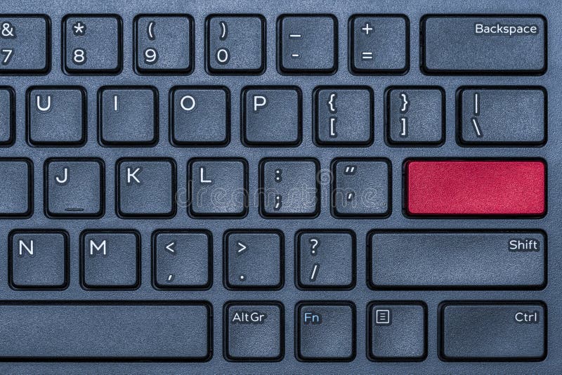 Blank Red Button on the Blue Keyboard Stock Image - Image of ...