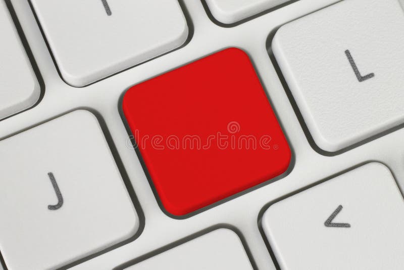 Blank Red Button on the Keyboard Stock Photo - Image of communication ...