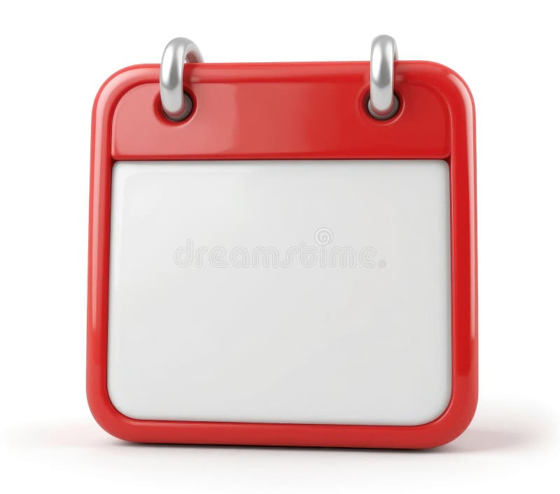 Blank Red Calendar Icon with White Space Ready for Customization Stock ...
