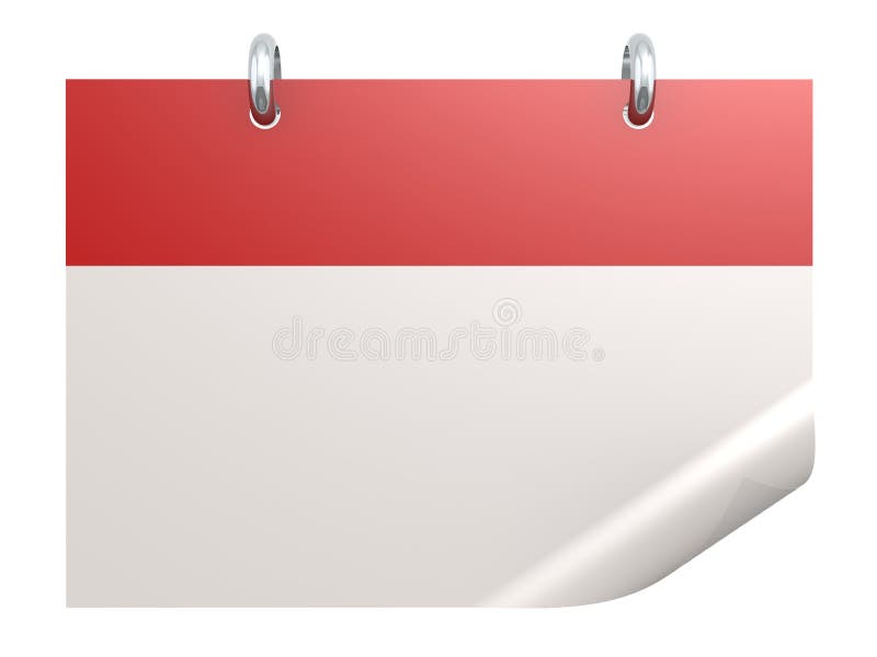 Blank Red Calendar Isolatedon White Stock Illustration - Illustration ...