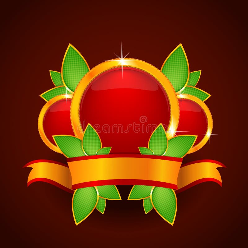 Crest of Leaves and Ribbon stock vector. Illustration of royal - 6296114
