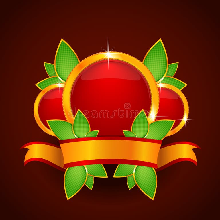 Blank Red Crest with Ribbon Stock Vector - Illustration of frame ...