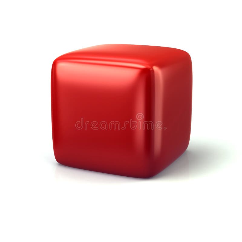 Blank red cube stock illustration. Illustration of render - 97249006