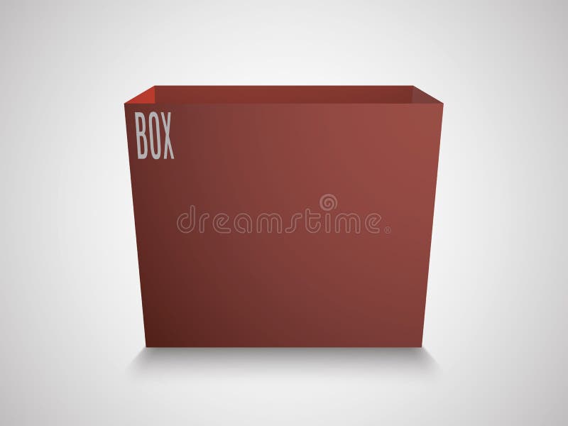 Blank Red Cube on White Background. 3d Box Template. Inscription Box ...