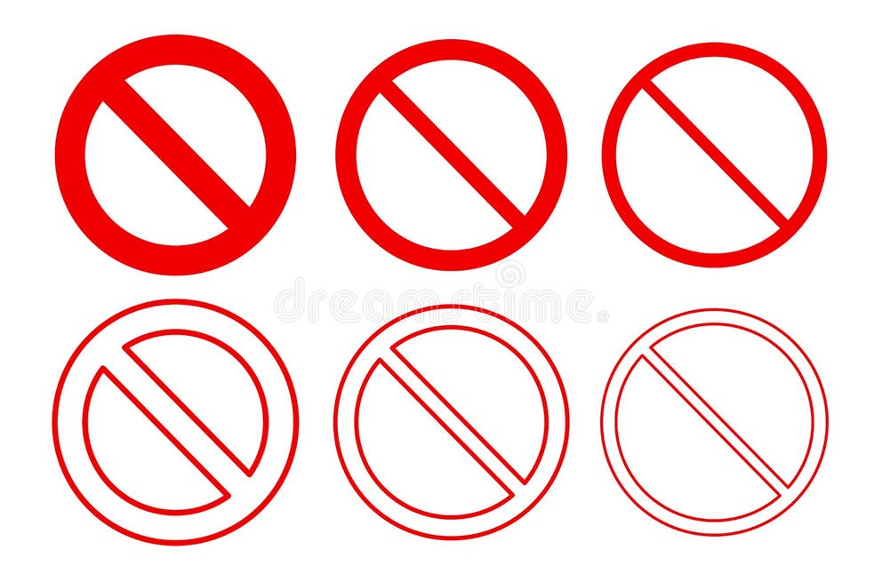 Blank Red Forbidden Sign Symbol for Layout Stock Vector - Illustration ...