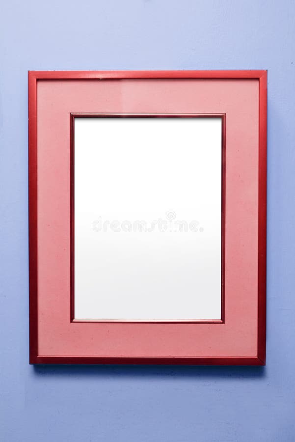 Blank Red Frame on a Purple Wall Stock Image - Image of contemporary ...