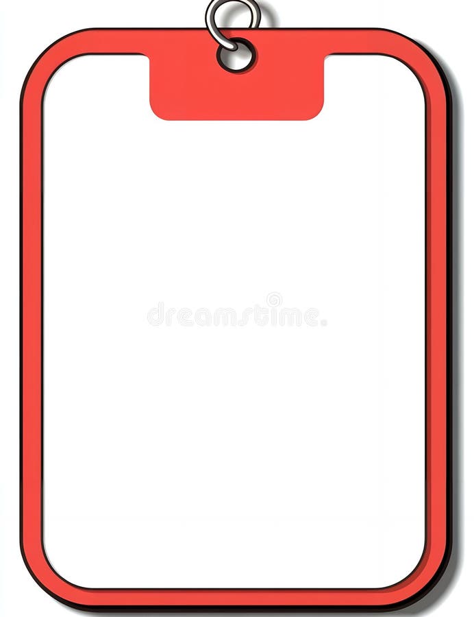 Blank Red ID Tag Template with Ring for Easy Customization Perfect for ...