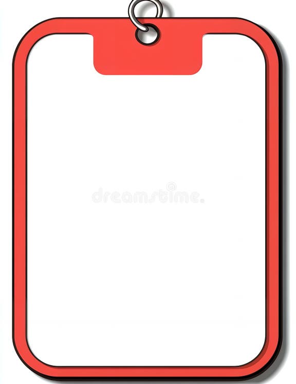 Blank Red ID Tag Template with Ring for Easy Customization Perfect for ...