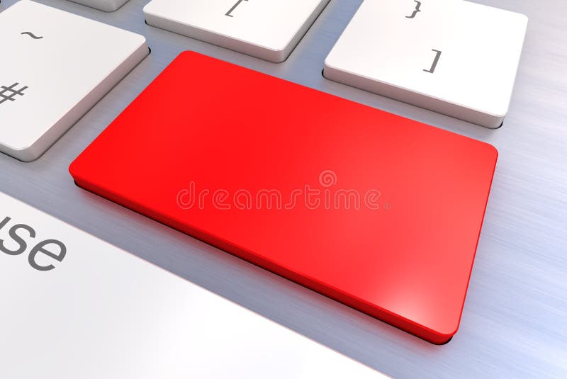 Blank Red keyboard button stock illustration. Illustration of ...