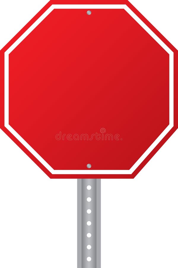 Red Blank Octagon Traffic Sign Plate Stock Vector - Illustration of ...
