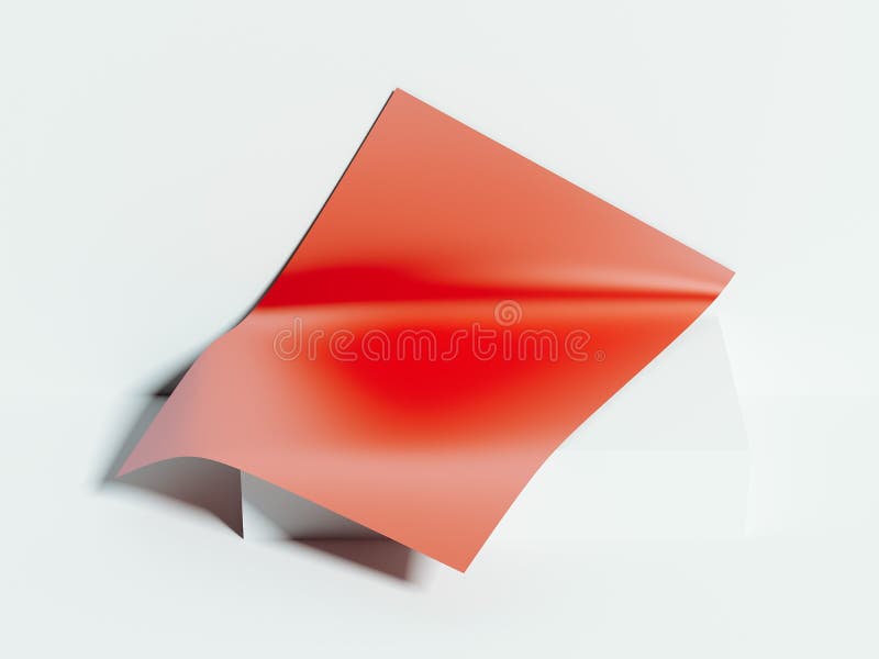 Blank Red Paper Sheet Lies. 3d Rendering Stock Illustration ...