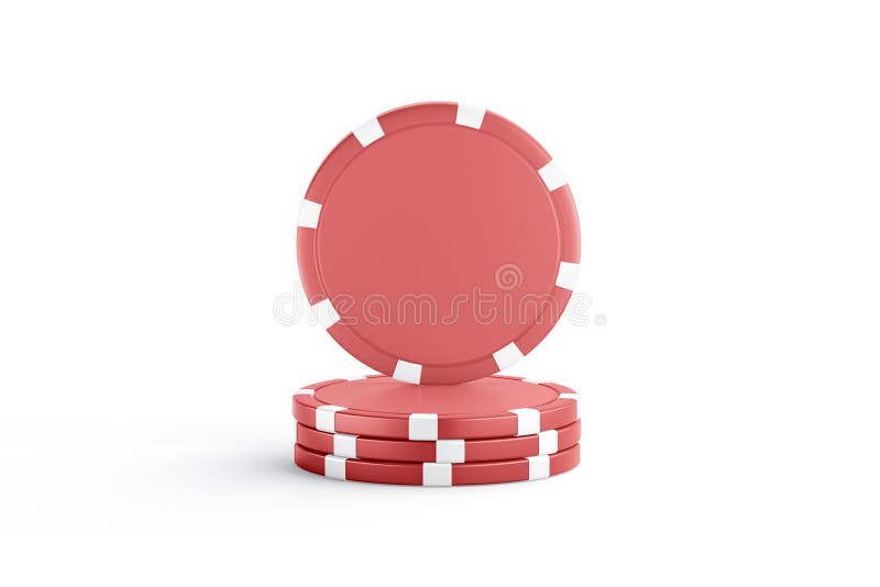Blank Red Plastic Round Chip Mockup Stand on Stack, Isolated Stock ...