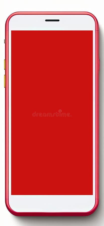Blank Red Screen Smartphone for Mock Up and Template, Generative AI ...
