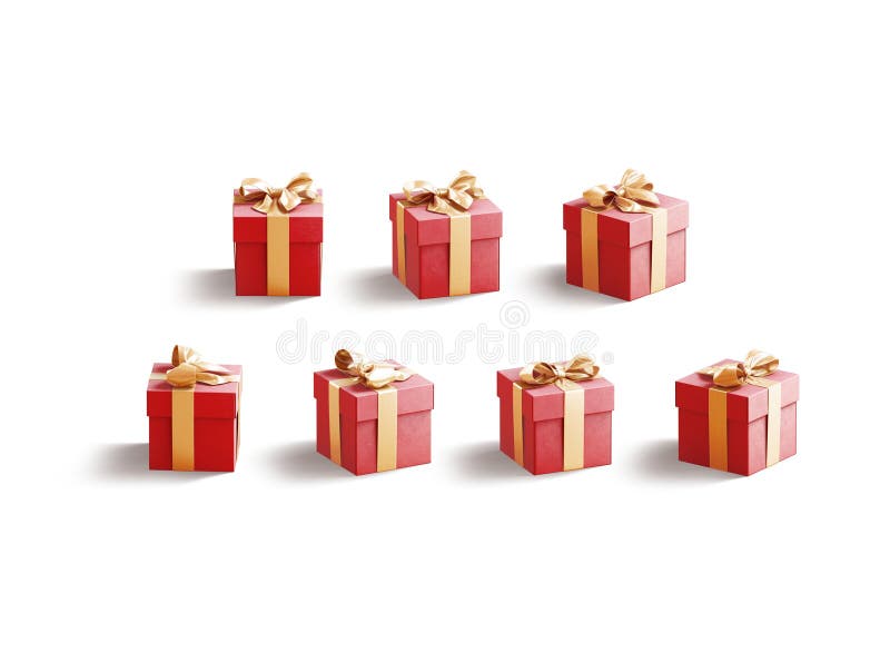 Blank Red Square Gift Box Mockup Stock Illustrations – 908 Blank Red ...